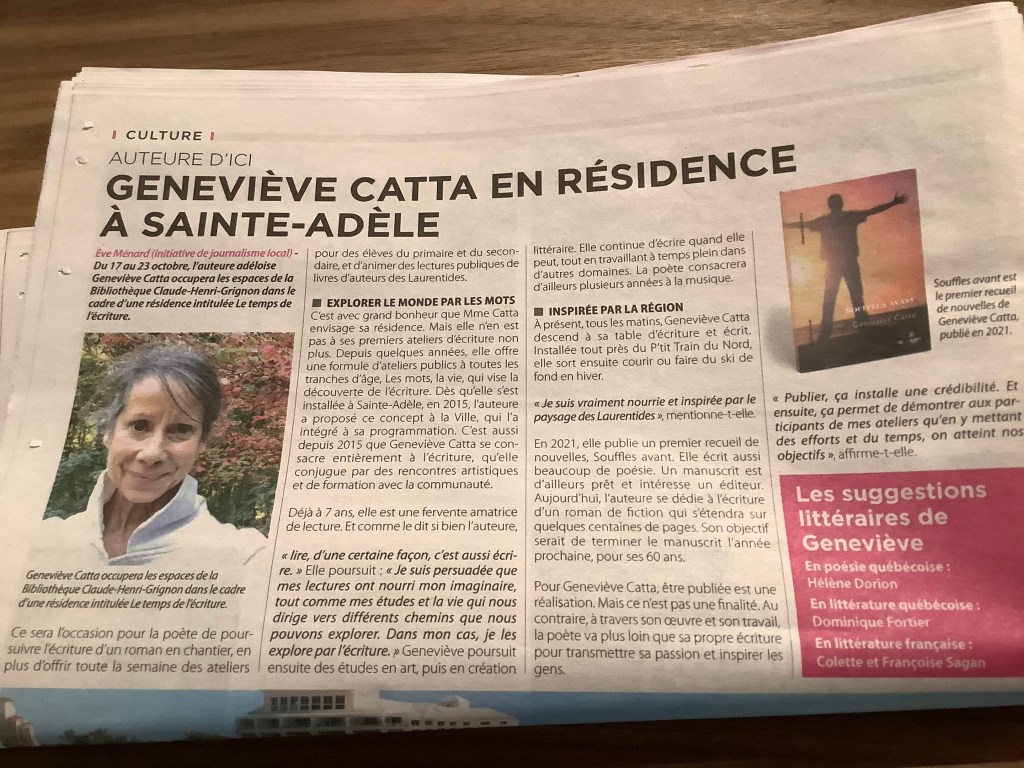 « Le temps de l’écriture » – Les mots, la vie